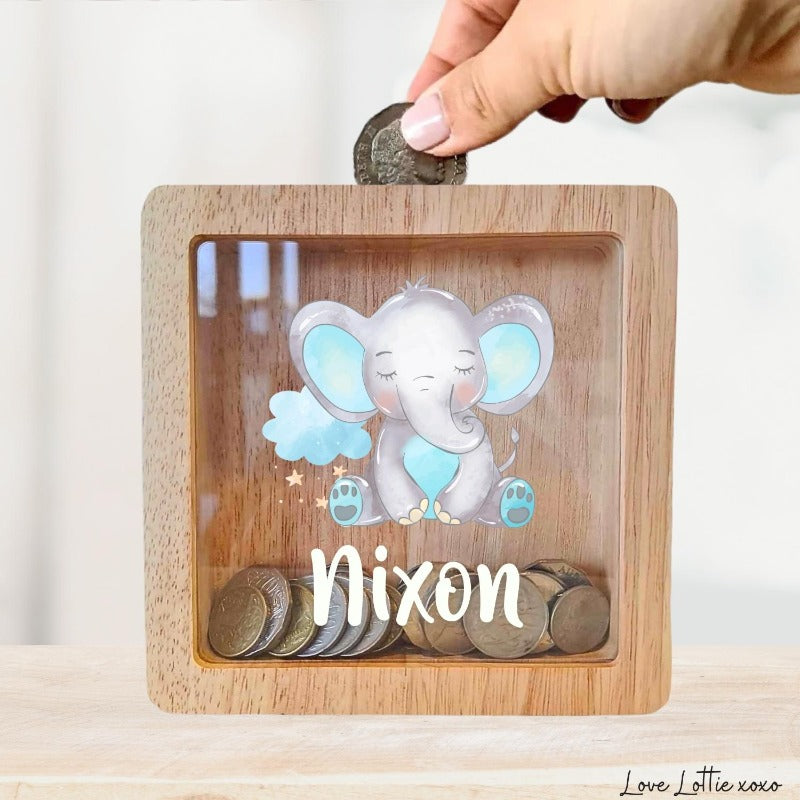 Personalised Money Box Gift - Printed Design with Custom Name - Custom