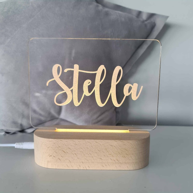 Personalised Baby Night Light - Script