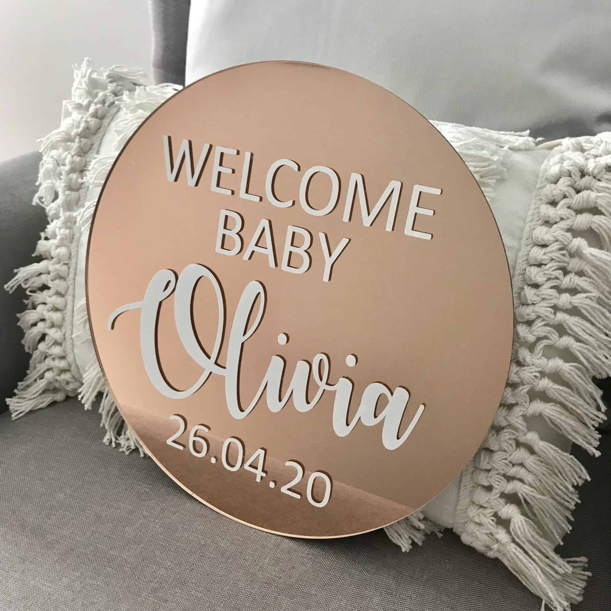 30cm Personalised Round Baby Gifts Wall Sign